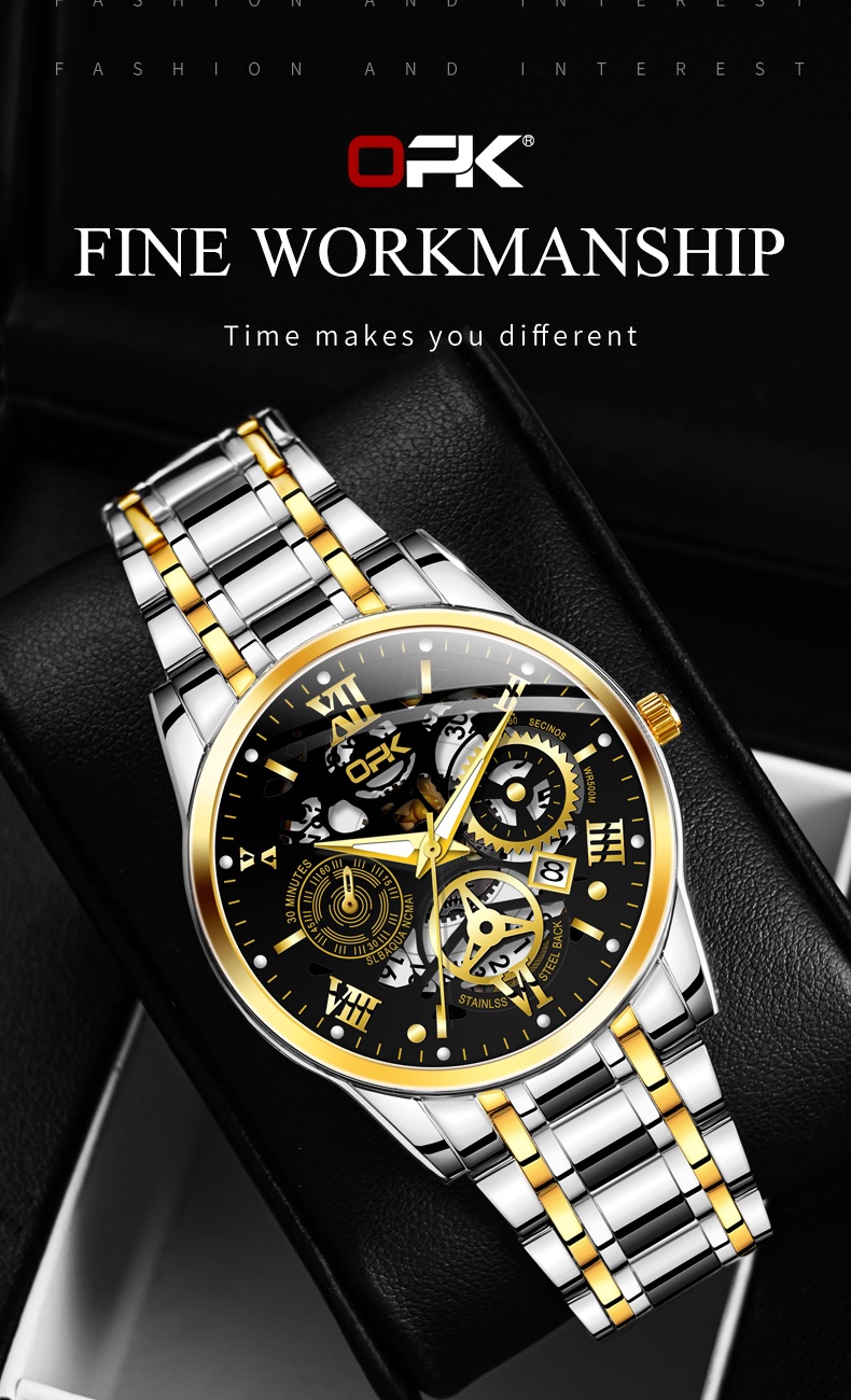 OPK Watch For Men Waterproof Original Stainless Steel Quartz Fashion ...