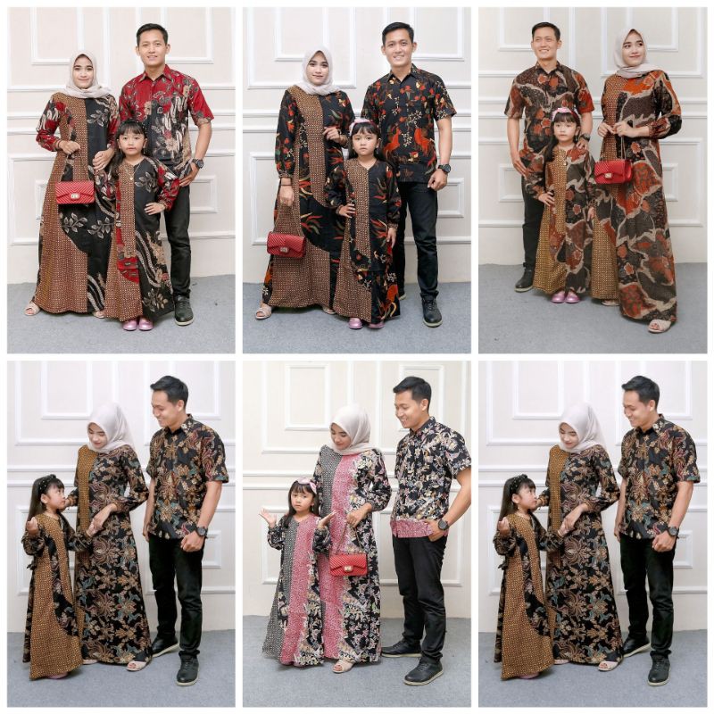 Gamis Family BATIK Family,SARIMBIT Mother Father And Son, COUPLE BATIK ...