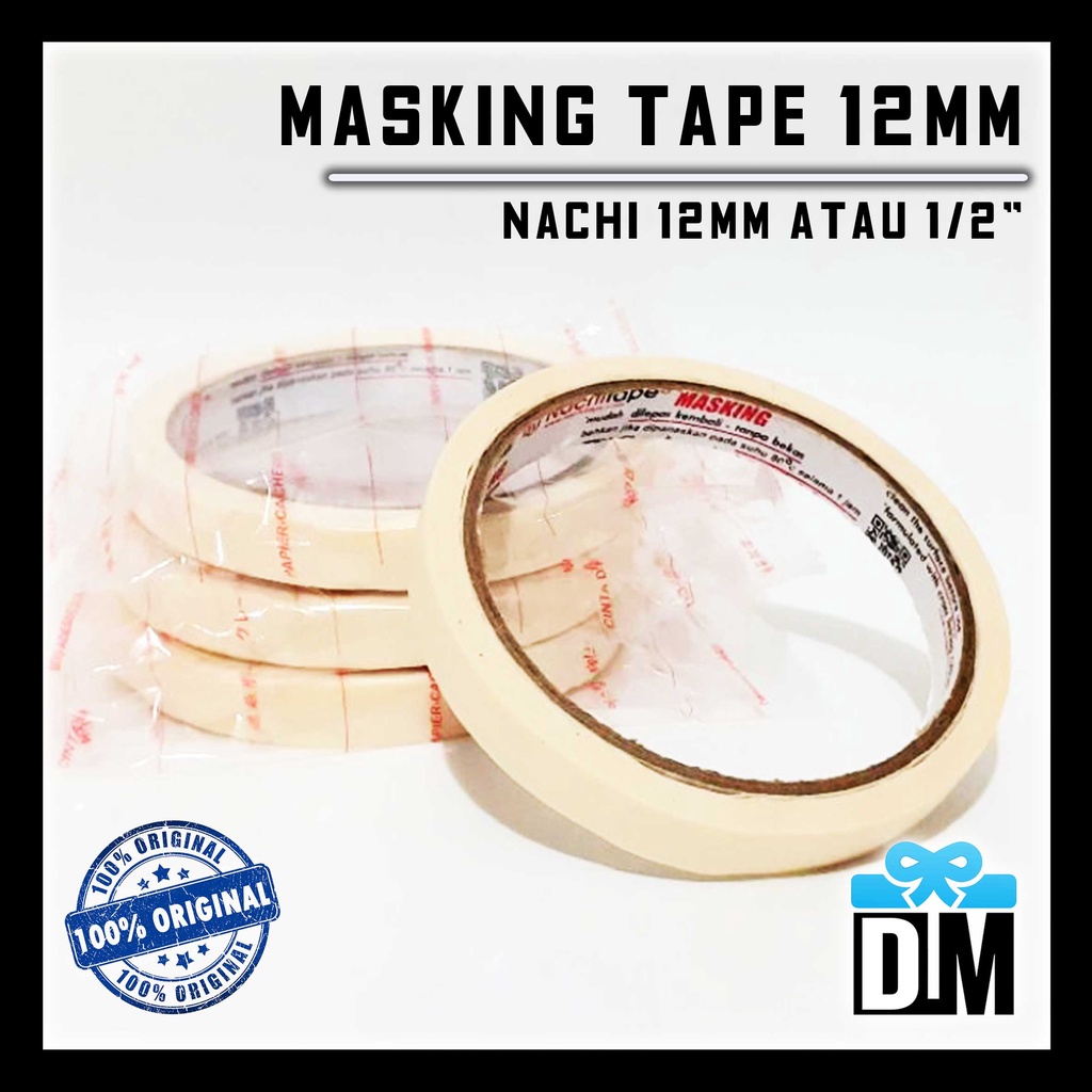 MASKING TAPE 12mm Solasi Duct TAPE Label Sticker Roll Washi Paper 1,2 ...