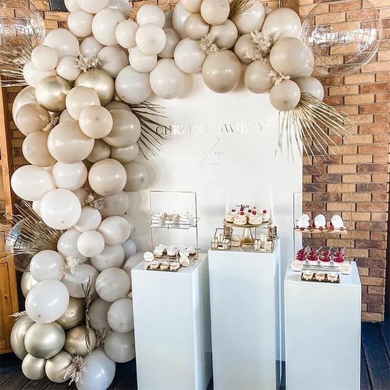 5/10/18inch Retro Sand White Balloons Matte White Ball Arch Kit Wedding ...