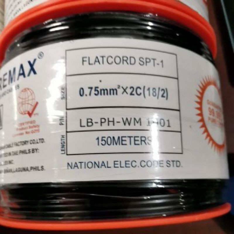 PER METER!!! Flat cord wire 22/2, 18/2,16/2, 14/2. Extension wire, 2 ...