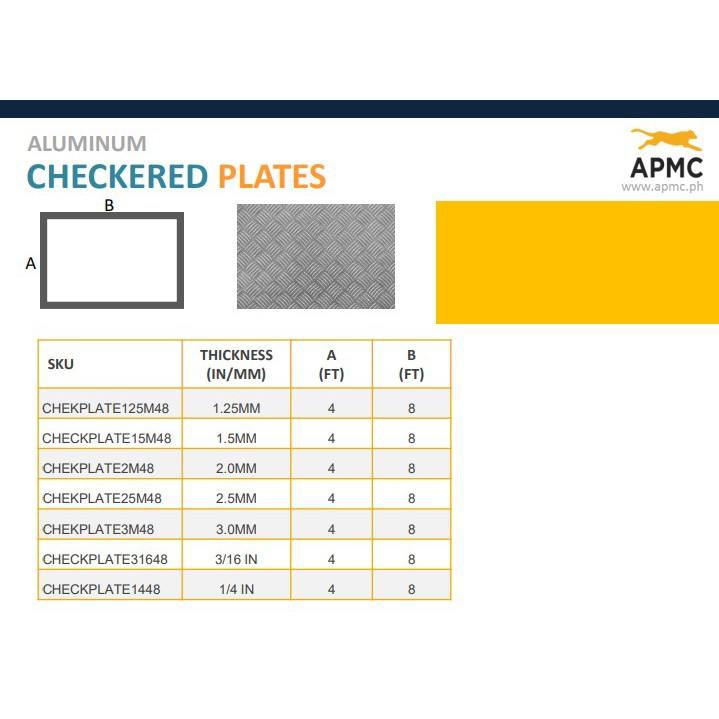 Aluminum Checkered Plate 4x8 FT (various thickness available) | Shopee ...