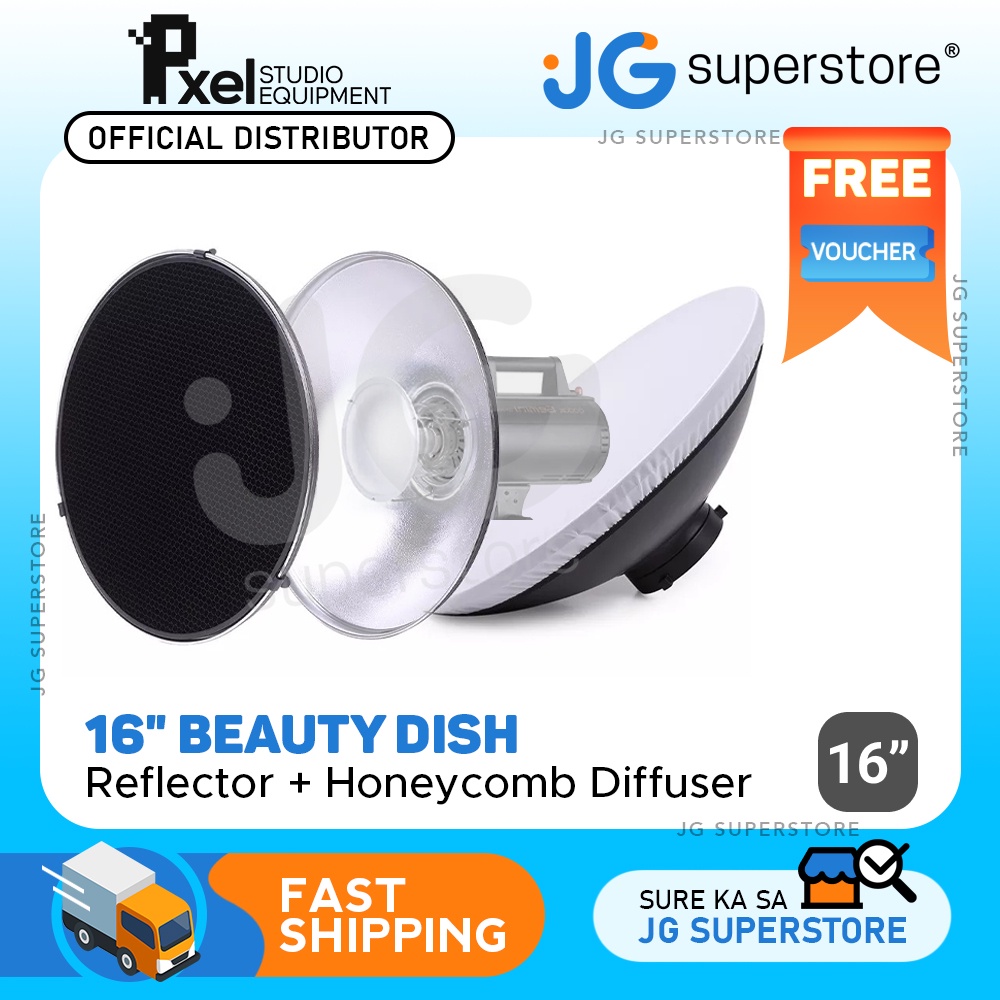 Pxel 16" 420mm Beauty Dish Reflector with Honeycomb Grid Diffuser ...