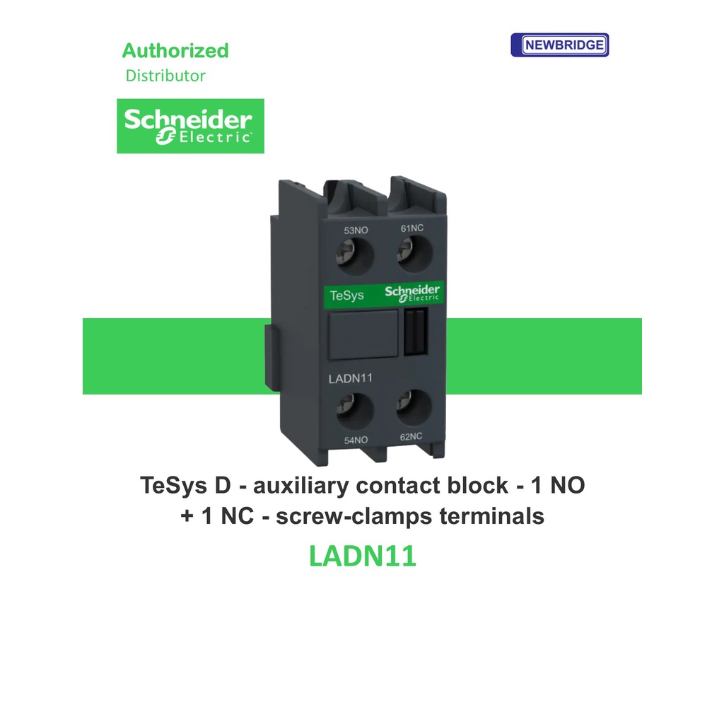 TeSys D - auxiliary contact block - 1 NO + 1 NC - screw-clamps ...