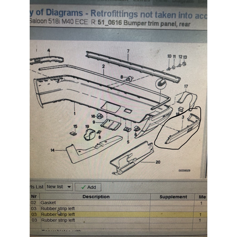 List OF REAR BUMPER BMW E34 left orange peel | Shopee Philippines