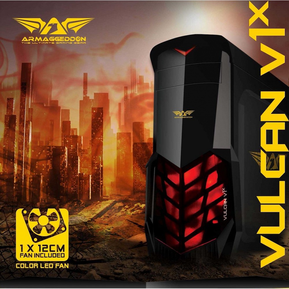 Armaggeddon Vulcan V1x (Black) ATX Chassis Gaming Case with 1 x 12CM ...