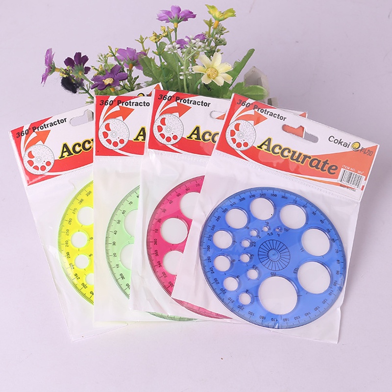 Circular Model Ruler Template 360 Degree Transparent Plastic Ruler ...