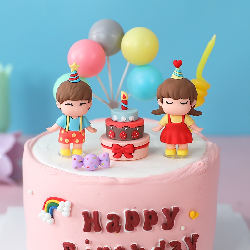 Little Boy Cake Topper Little Girl Cake Topper Blow Cake ...