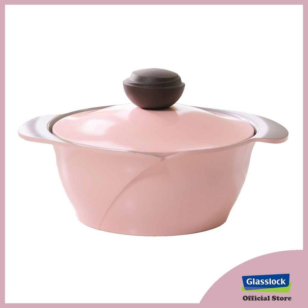 Chef Topf by Glasslock La Rose 20cm Casserole with Aluminum Lid ...