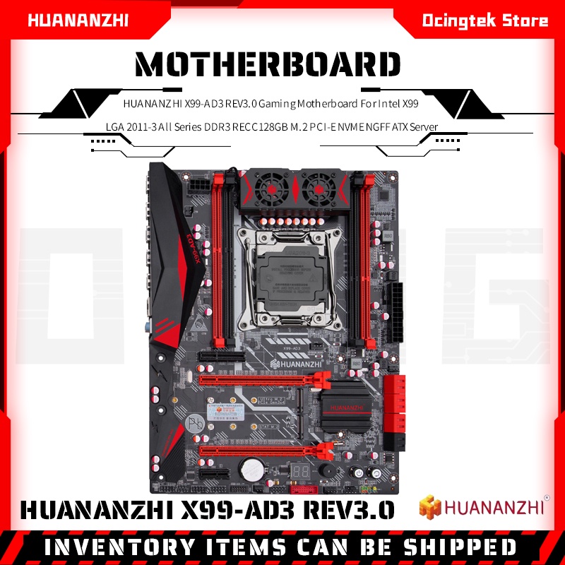 HUANANZHI X99-AD3 REV3.0 Gaming Motherboard For Intel X99 LGA 2011-3 All Series DDR3 RECC128GB M ...