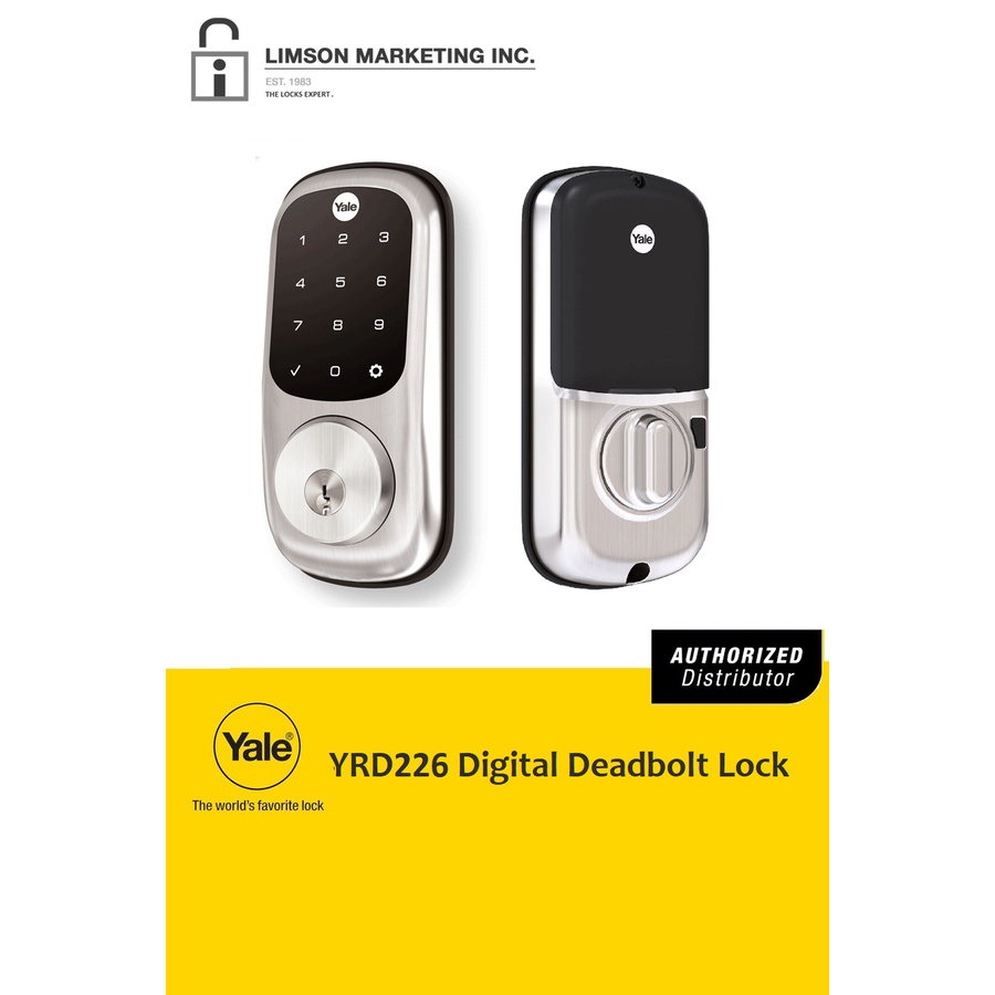 Yale YRD226 Digital Deadbolt Lock Pin Code or Key Access | Shopee ...