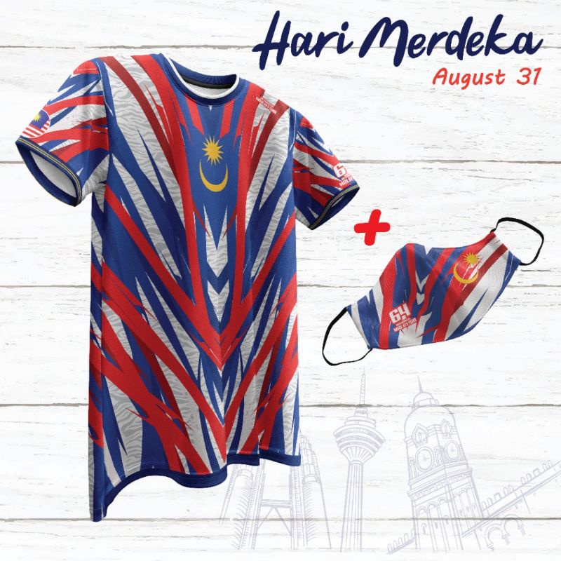 2021 VS 64 YEARS MERDEKA SUBLIMATION JERSEY + FABRIC MASK JERSI ...