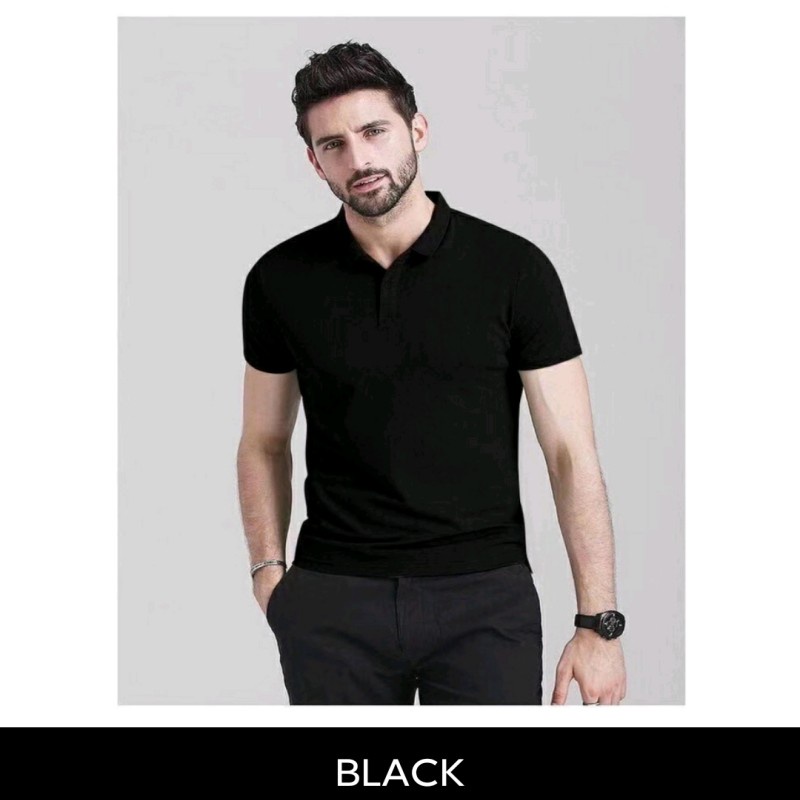 Men's short sleeve POLO shirt men's summer simple casual contrast color ...