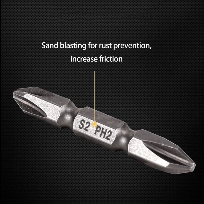 Deli 1Pcs Double Head Screw Driver Bit 50mm PH2 Screw Batch Head 6.3mm ...