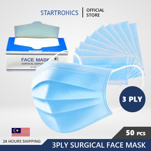 3PLY Mask Disposable Face Mask 50PCS With BFE≥98% For Non-medical Use ...