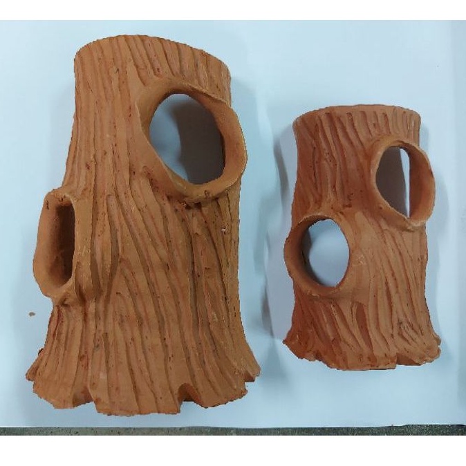 Terracotta Stumps Cut Into Halves Clay Shrimp House Fish | Shopee ...