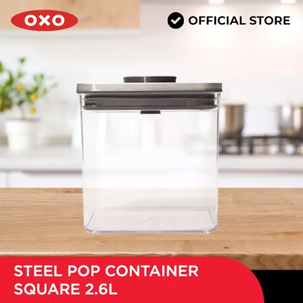 OXO Houseware Steel POP Container Square - 2.6L | Shopee Philippines