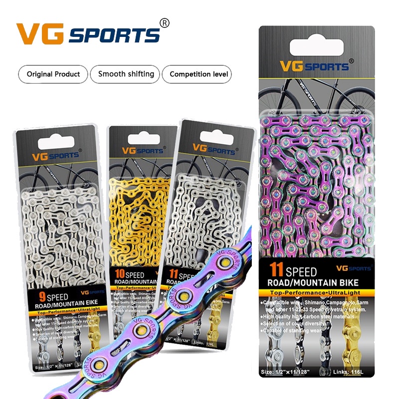 Vg Sports 8 9 10 11 Speed Bicycle Chain Half Hollow Bike Mountain Road ...