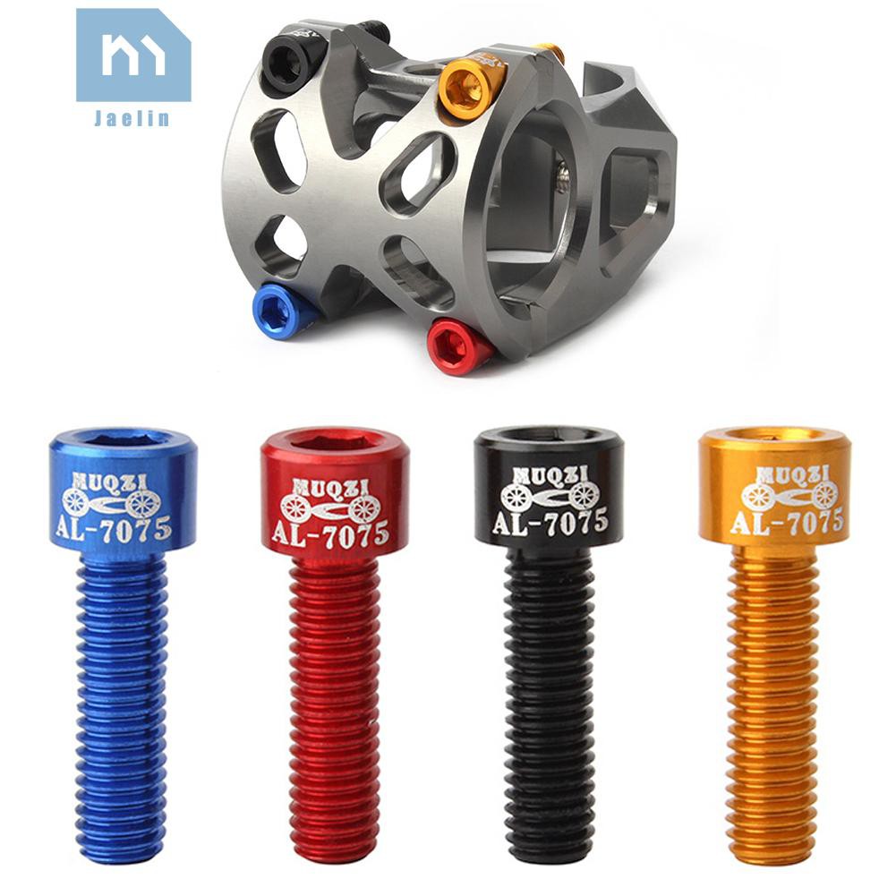 Jae【Ready Stock】MUQZI 4 Pcs Bicycle Handlebar Stem Screw Aluminum Alloy M5*17mm Mountain Road ...