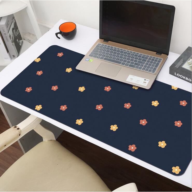 Large Size Simple Flower Pattern Desk Mat Natural Rubber Material ...