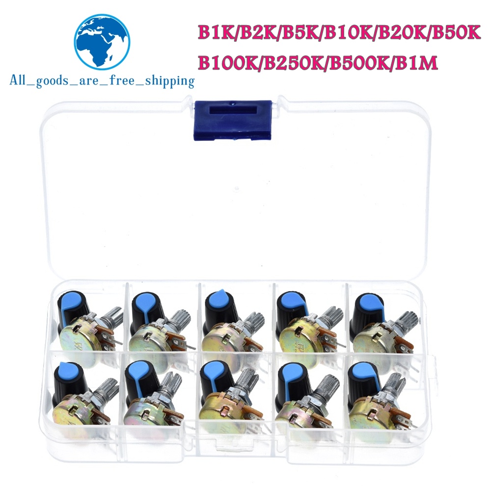 WH148 Potentiometer Kit B1K 2K 5K 10K 20K 50K 100K 500K 1M 15mm Linear ...