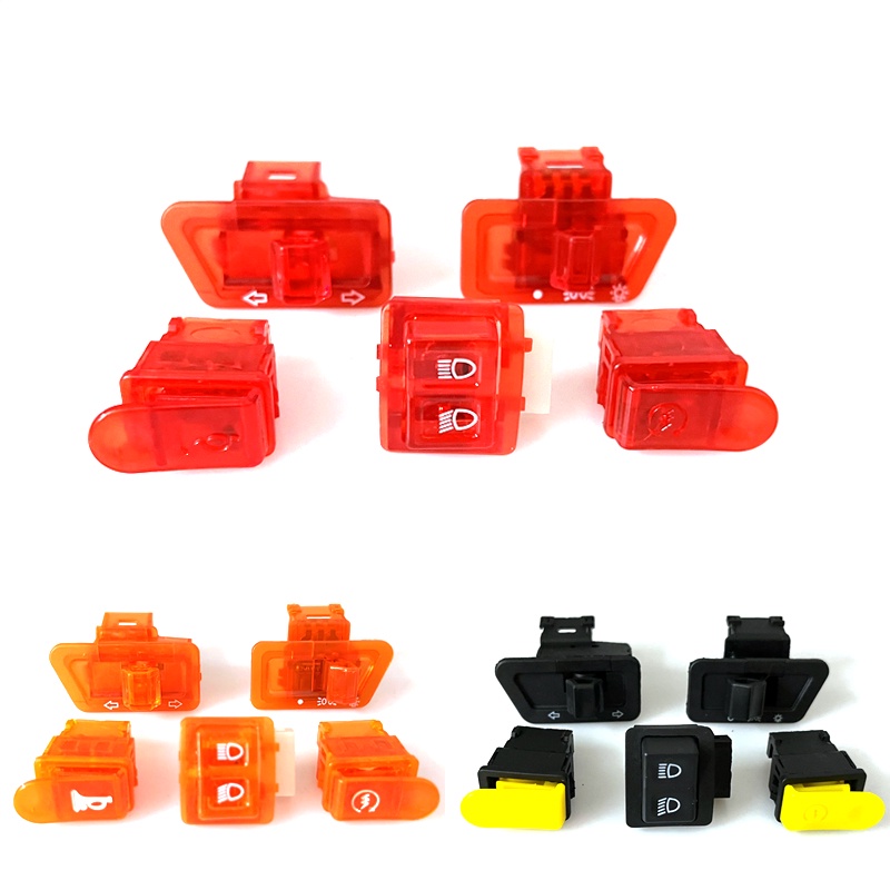 5Pcs Motorcycle Button Switch Head Light Horn Dimmer Turn Singal ...