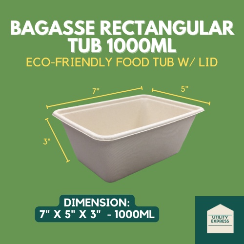 (10pcs) Bagasse Sugarcane Containers/Natural ( Clamshell / Oval Tub ...