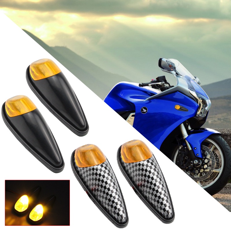 2Pcs Universal Motorcycle LED Turn Light Indicators Mini Indicator ...