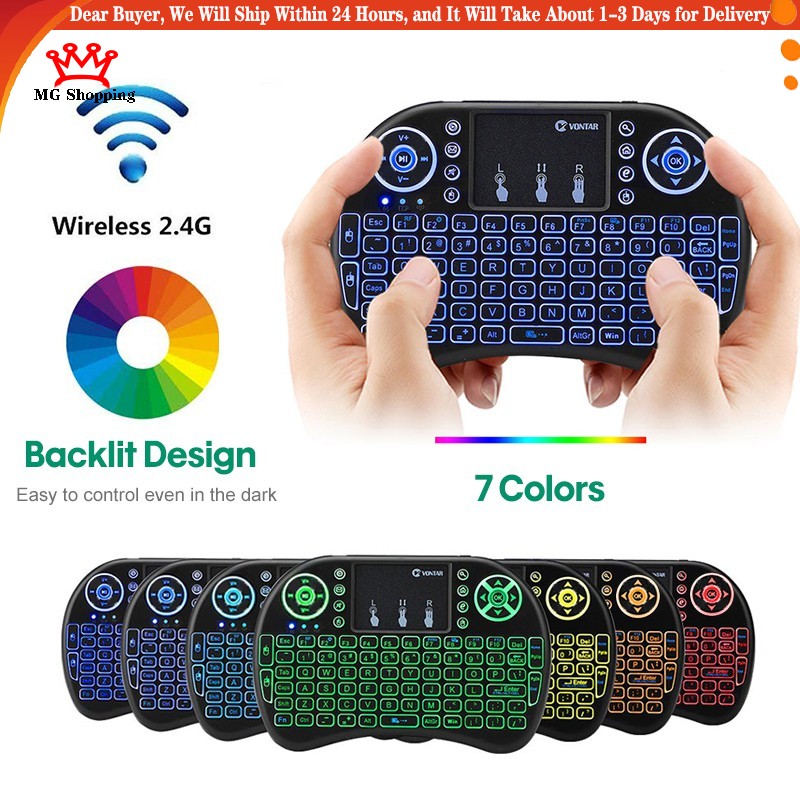 7-color Backlight Wireless Mini Keyboard Wireless Keyboard With ...