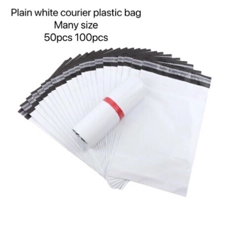 plain white courier pouch plastic bag self-adhesive mailing pouch ...