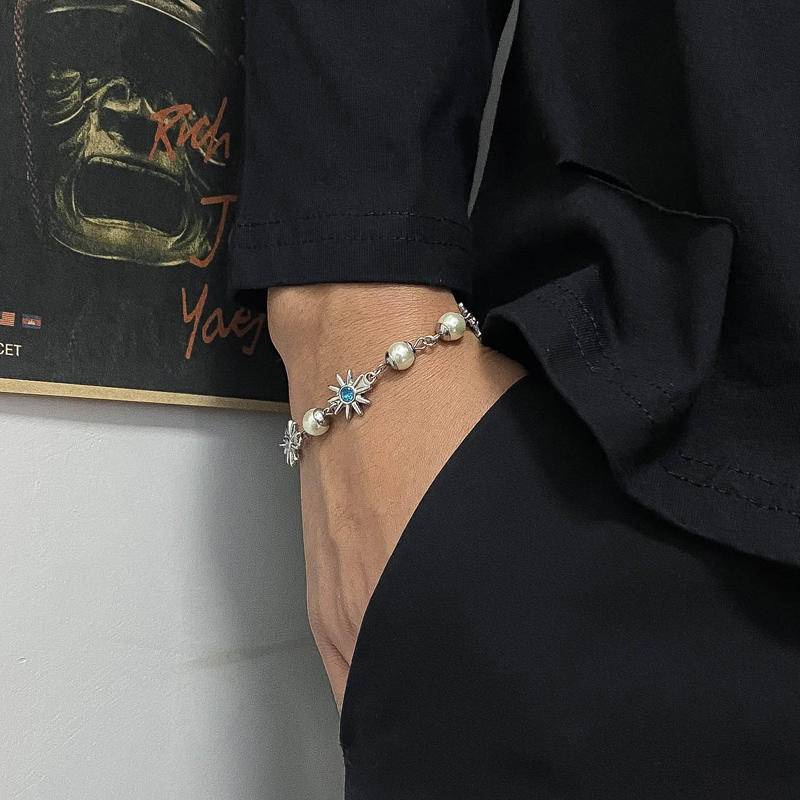 Hip hop street trend fashion bracelet bracelet sunflower smiley face ...