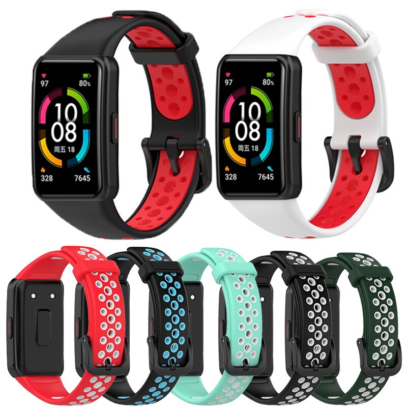 Huawei Honor Band 6 Strap Double Color Breathable Replacement Strap ...