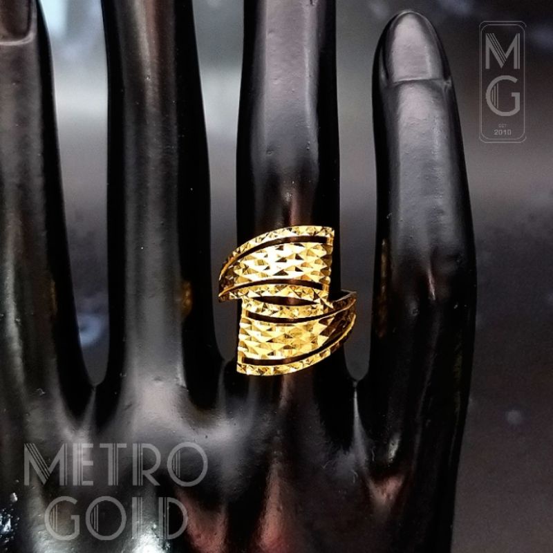 18K Saudi Gold Overlap Ring | Shopee Philippines