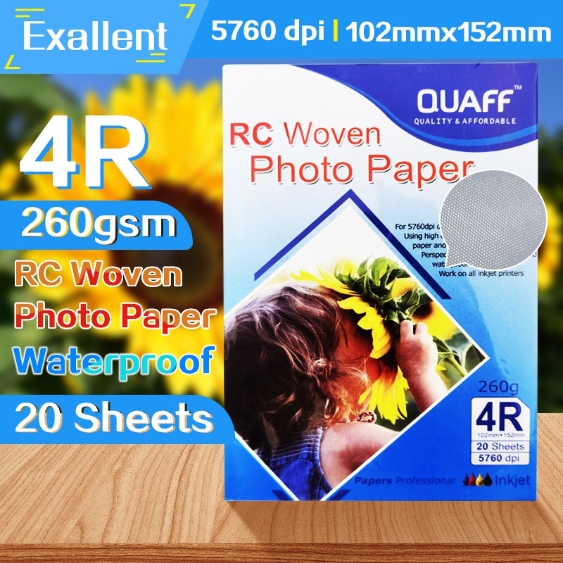 Quaff Rc Woven Photo Paper 260Gsm 4R 20Sheets | Shopee Philippines