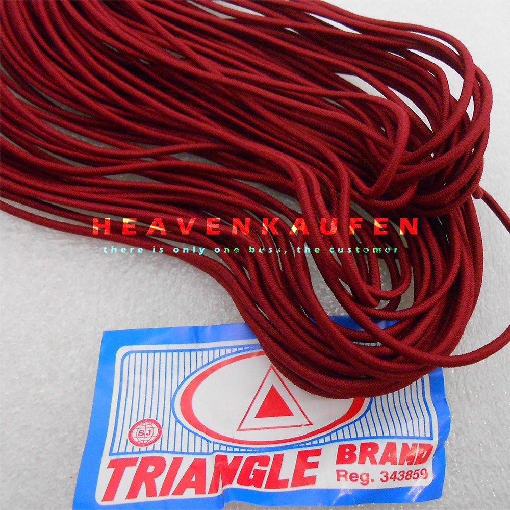 MERAH Small Maroon Red Heart/Maroon Elastic Rope 1.5 mm Diameter Meter ...