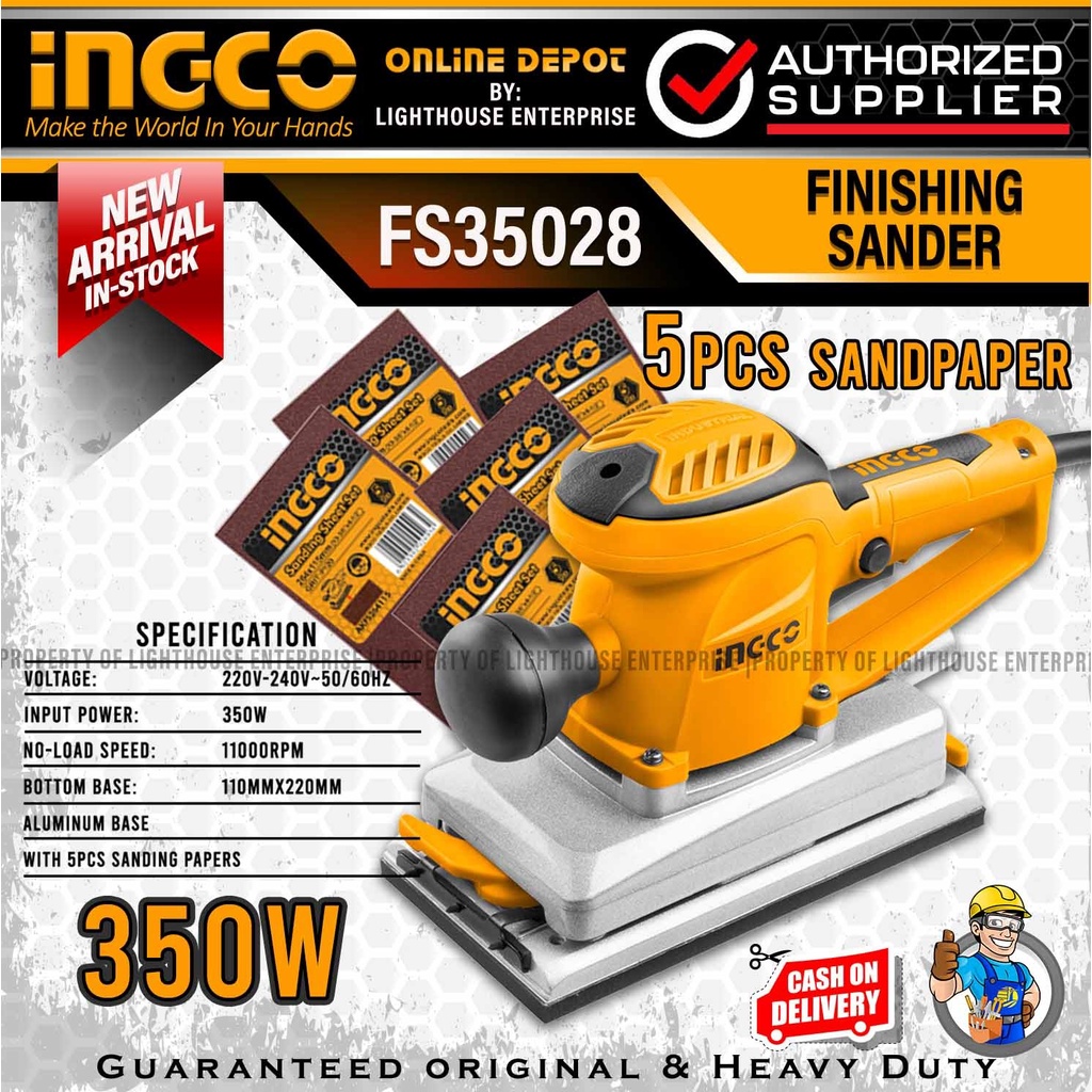 INGCO Industrial 350W Class Finishing Sander (FS35028) *LIGHTHOUSE ...