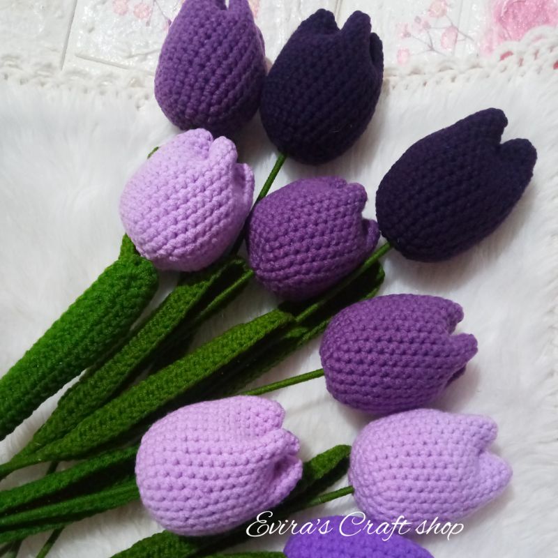 Purple Tulip Flower Crochet | Shopee Philippines
