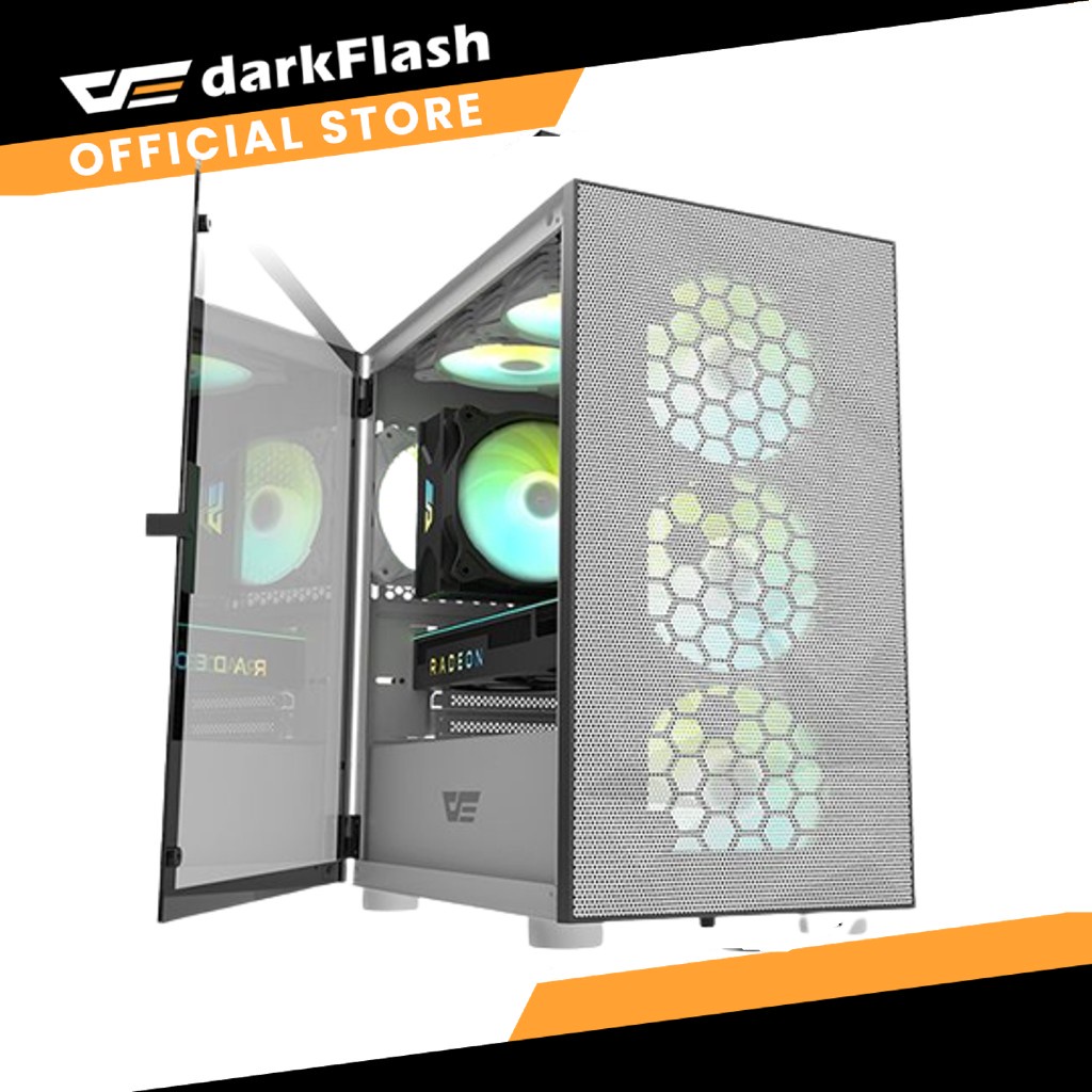 darkFlash DLM 21 White MESH version Door Opening of Tempered Glass ...