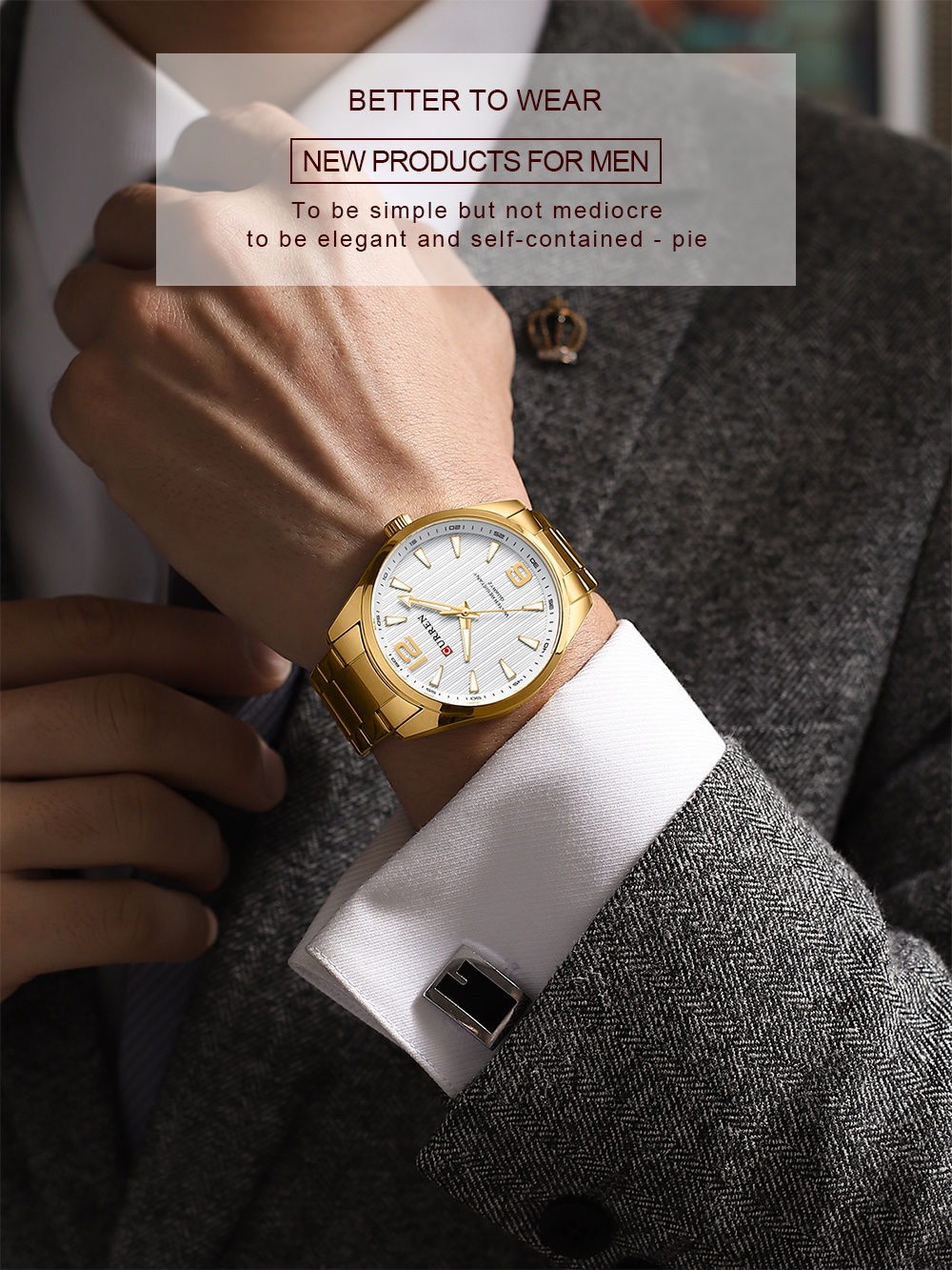 CURREN Men's Watch Luminous Fashion Business Casual Stainless Steel ...