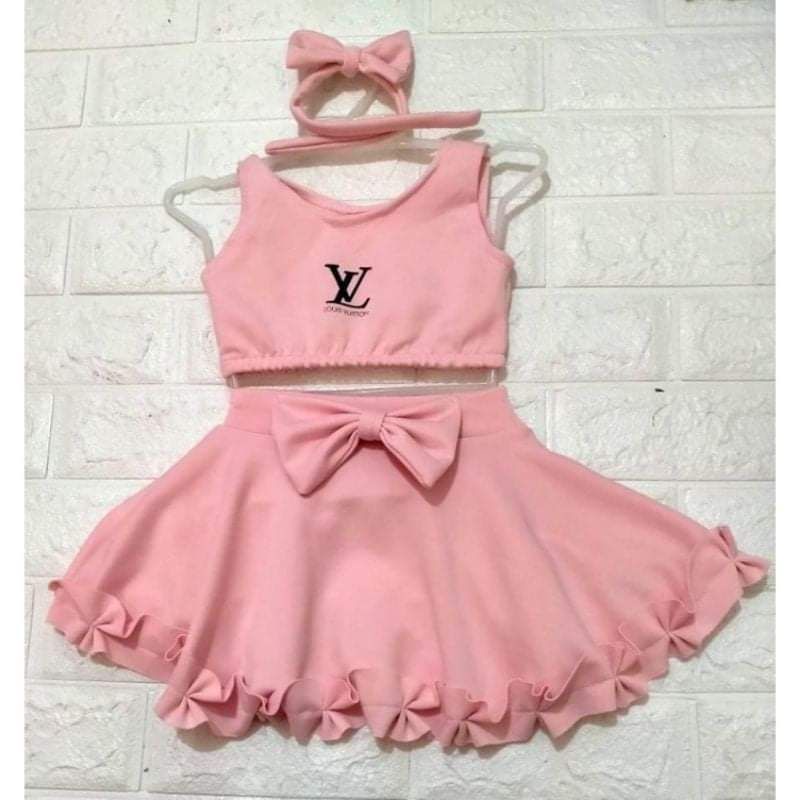 Plain Crop& skirt terno 1 to 2 years old 112 | Shopee Philippines