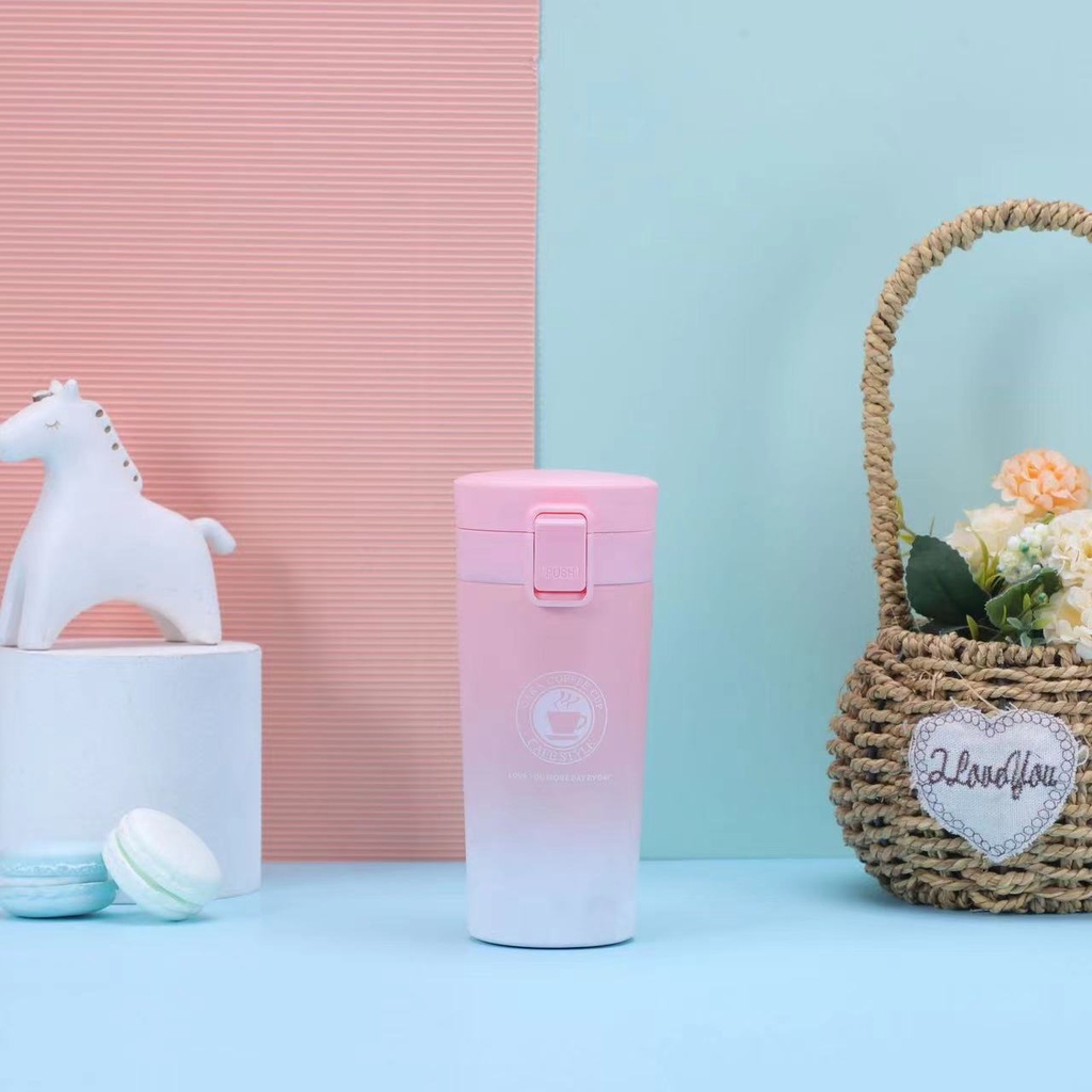 Gradient coffee mug vacuum stainless steel mug hot and cold insulation ...