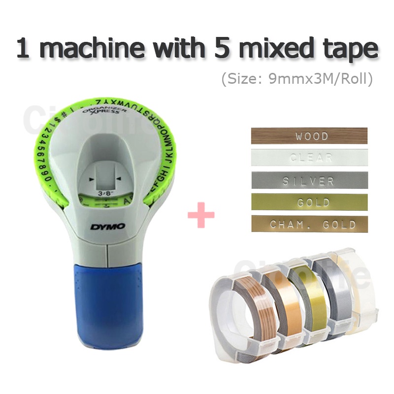 Dymo 12965 Labeling Machine with 5pcs dymo 1610 1540 motex c101 9mm 3D ...