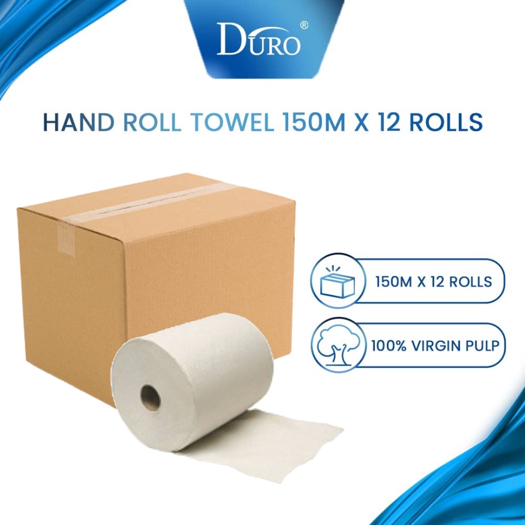Duro Hand roll towel [Carton] 150m x 12 rolls / Multi-Purpose Tissue ...