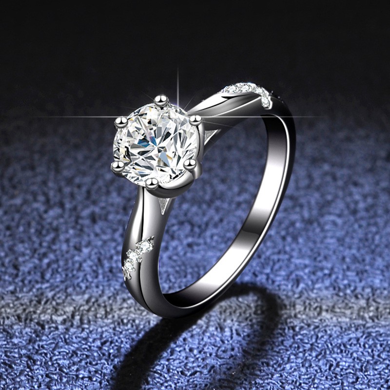 Real moissanite D color diamond ring with GRA certificate Platinum ...
