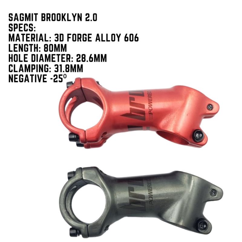 SAGMIT Brooklyn Generation NEGATIVE STEM -25 / -17 STEM 80mm | Shopee ...