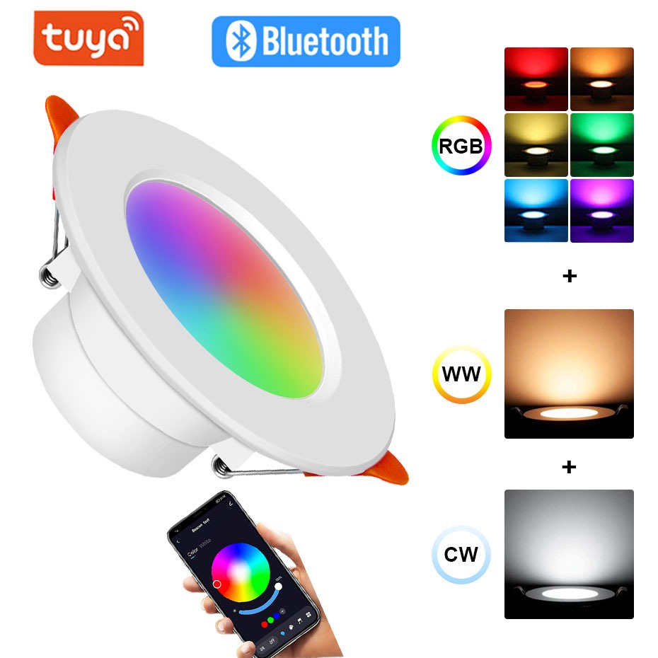 Tuya Ultra Thin LED Ceiling Light Pin Light RGB Smart Bulb Dimmable ...