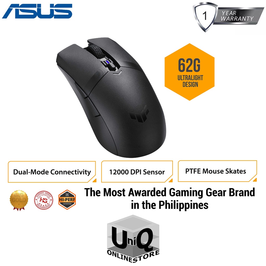 ASUS TUF Gaming M4 Wireless Gaming Mouse, dual wireless modes ...