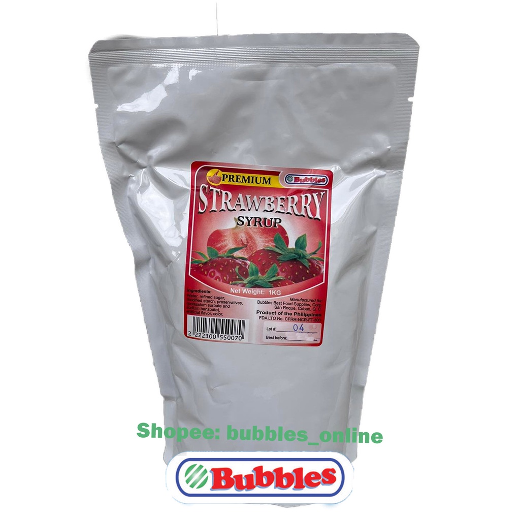 (BUBBLES BEST FOOD) STRAWBERRY SYRUP 1KG | Shopee Philippines