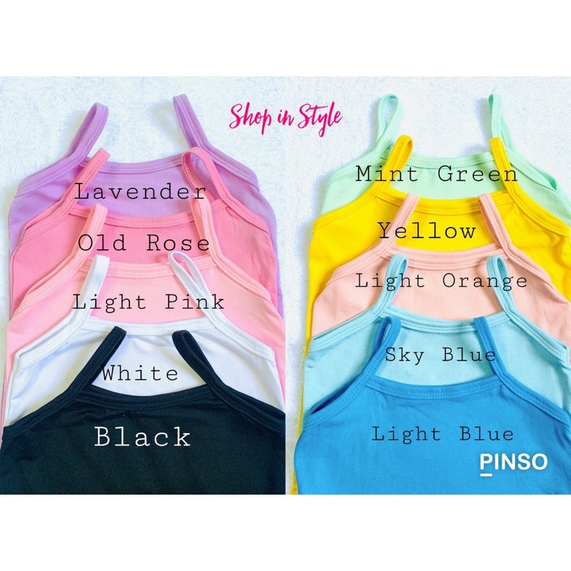 (RESTOCK) KIDS Spaghetti Strap Sando Plain (1-8yo) | Shopee Philippines