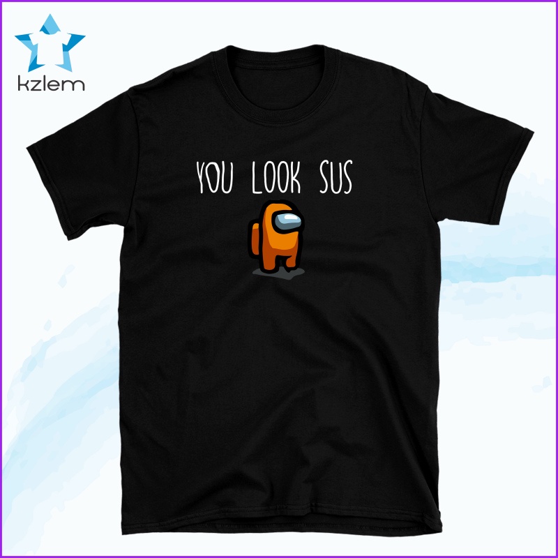 KZLEM Among us character figure t shirt You look Sus pocket illusion ...